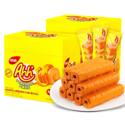 印尼进口丽芝士饼干纳宝帝玉米棒160g奶酪味nabati零食芝士棒夹心