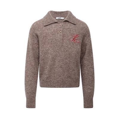 LILY羊驼毛混纺复古套头针织衫