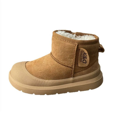 真皮儿童雪地靴冬季新款保暖真毛男童鞋子加绒加厚羊毛女童棉鞋潮