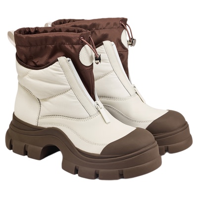 fed厚底时装靴冬季新款女靴时尚粗跟短靴加绒户外靴女S0911-YA583