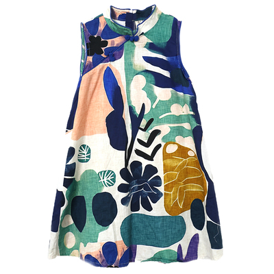 知了童装女童夏季无袖旗袍连衣裙