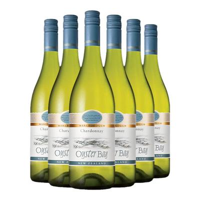 蚝湾Oyster Bay新西兰马尔堡原瓶进口霞多丽干白六支整箱葡萄酒