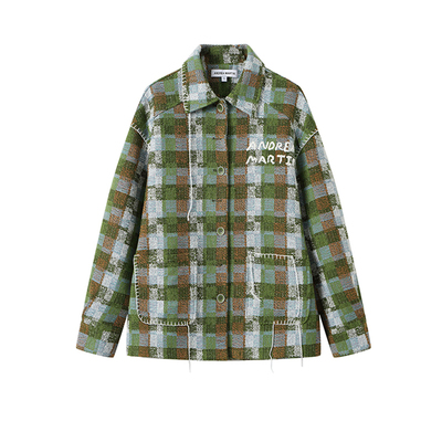 AndreaMartin格纹衬衫外套