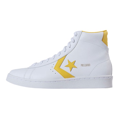 Converse匡威 Pro Leather 男女款白敬亭同款高帮板鞋白黄166812C