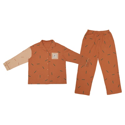 云朵工厂印花翻领家居服套装