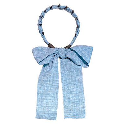 韩系牛仔飘带发箍~编发发卡头饰