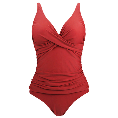 高级感胖女孩吊带修身遮肚子泳衣