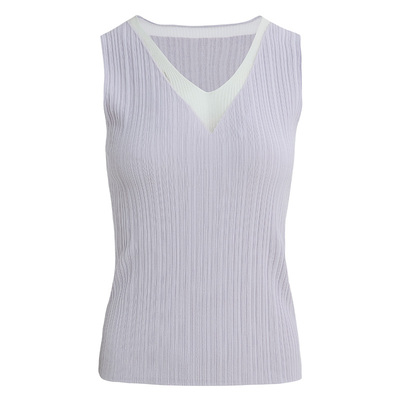 LANDI百搭V领针织背心