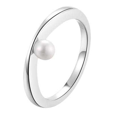 离岛空气淡水珍珠纯银戒指女指环