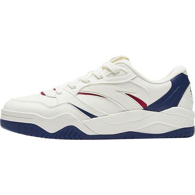 安踏波浪鞋4丨网球风复古撞色时尚板鞋女春季小白鞋百搭运动鞋