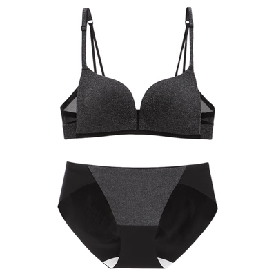 细闪肩带聚拢内衣女夏季轻薄款