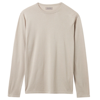 FALCONERI男士经典舒适修身桑蚕丝混纺圆领套头长袖针织衫UML0147