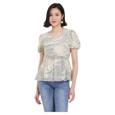 天轩桑蚕丝印花短袖t恤优雅