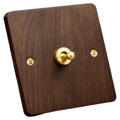 美式黑胡桃木复古开关面板