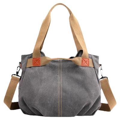 简约百搭帆布包女妈妈包中年上班手提包大容量斜挎包女士单肩包袋