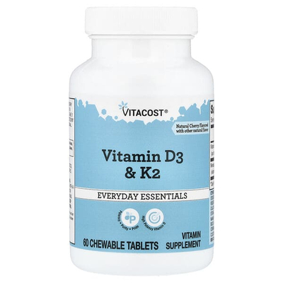 Vitacost,Vitamin D3 & K2 Melts, Natural Cherry, 60 Table