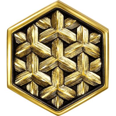 田曦薇同款周生生Charme酷黑锁子纹XL转运珠黄金足金串珠96436C