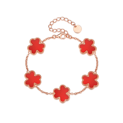 vana女纯银红玛瑙手链