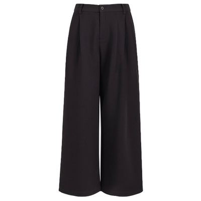 MOORING泊 宽松阔腿西装裤垂感显瘦秋冬加厚牛奶丝直筒休闲长裤女