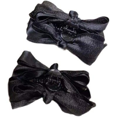 东大门同款抓夹ins风网红黑丝带