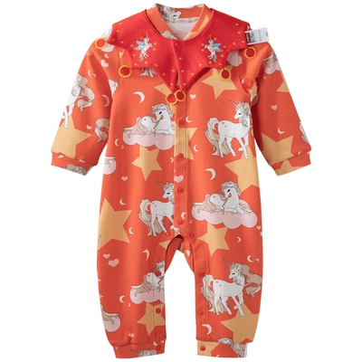 [星耀小马]aqpa婴儿衣服秋装保暖宝宝连体衣哈衣新年满月服外出萌