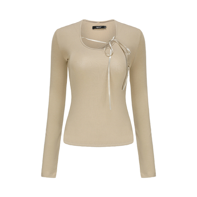 AGAM网纱钉珠露背打底衫