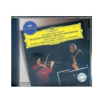 布鲁赫&门德尔松小提琴协奏曲CD 卡拉扬&穆特CD唱片 碟片