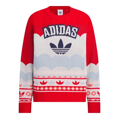 Adidas/阿迪达斯正品三叶草男女款圆领时尚长袖毛衣JL8367