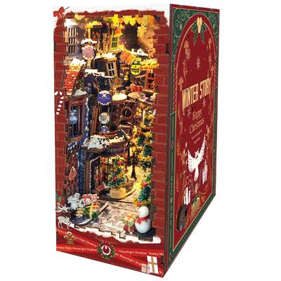 寄放时光木质拼装圣诞雪夜书立