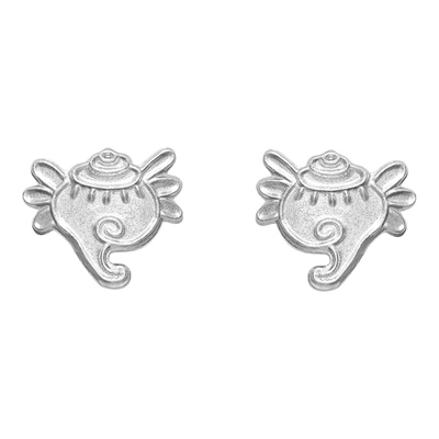 Dare买手店 GLYPHS符界 宝螺小耳钉原创设计中式复古精致耳环饰品