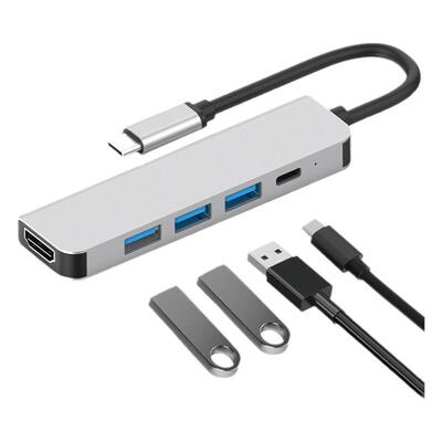 可芝（KERZY）多功能拓展坞USB分线转换器4K投屏PD供电TYPE-C转HDMI+USB3.0+USB2.0*2+PD