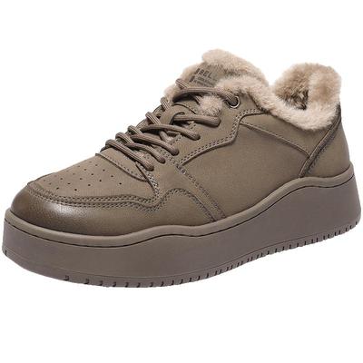 百丽男鞋厚底增高休闲板鞋男士25冬新款保暖棉鞋工装鞋子A2164DM5