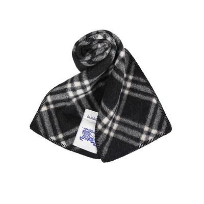 【自营】BURBERRY/博柏利 男士女士山羊绒情侣款条纹格子保暖围巾
