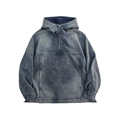 抽绳半拉链卫衣连帽帽衫