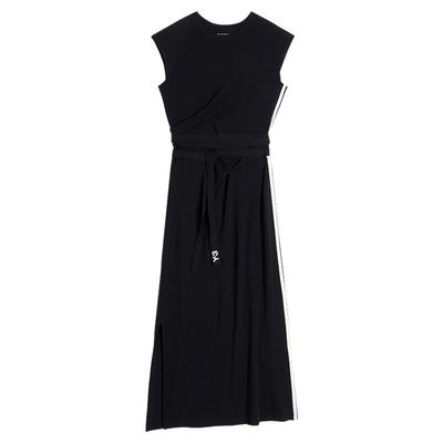 Y-3/Y3山本耀司2025春夏新品女士收腰设计撞色中长款连衣裙JN1806