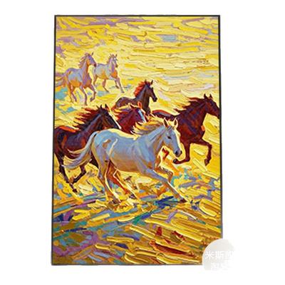 马蒂斯油画万马奔腾抽象艺术酒店客厅玄关挂画落地轻奢高端装饰画