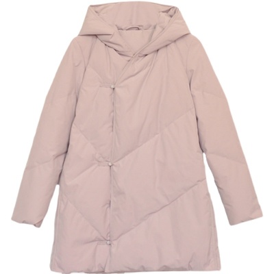 系绳连帽偏襟轻中式中长款