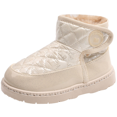 儿童雪地靴女童2025秋冬季新款加厚防滑加绒男童宝宝皮毛一体棉鞋