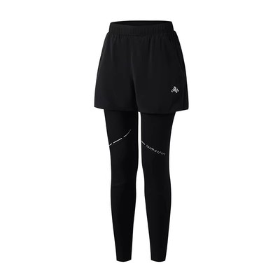 莱马男女款户外运动假两件压缩裤