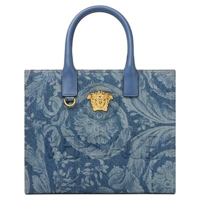 【季末优惠】VERSACE/范思哲 Barocco La Medusa小号丹宁托特包