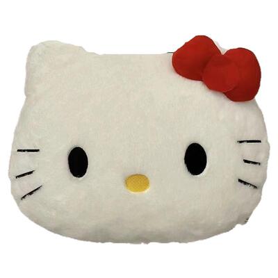 kitty可爱猫头毛绒抱枕沙发床头靠垫车载女靠枕午睡枕头生日礼物