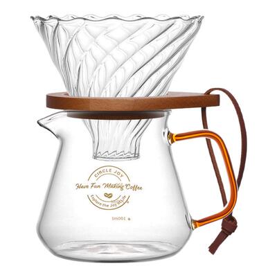 圆乐咖啡壶手冲咖啡滤杯玻璃分享壶套装美式滴漏壶带刻度过滤器