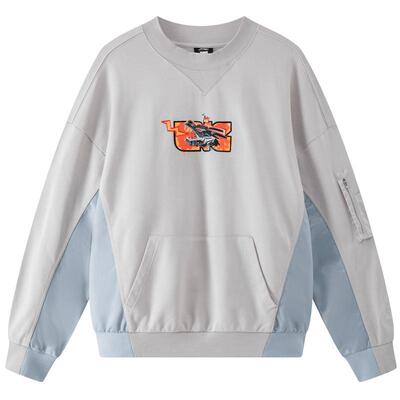 LNG×李宁  男女同款/宽松 撞色拼接圆领卫衣