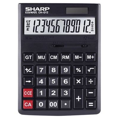 SHARP夏普计算器CH-G12 D12 M12商务型时尚办公财务会计大号大屏大按键台式双色计算机双重电源