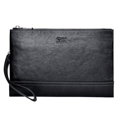 七匹狼手拿包男士真皮轻奢高档牛皮革商务信封包大容量手抓包品牌