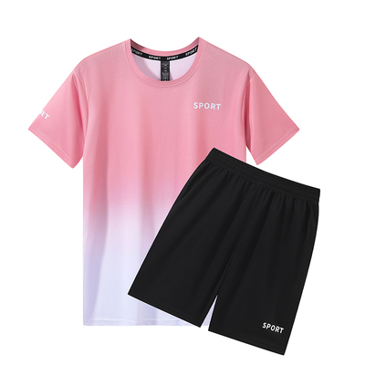 运动套装女2026新款男士晨跑速干衣中考体育跑步服定制印logoT恤