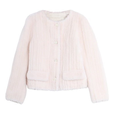 西町村屋小香风毛绒短款皮草外套