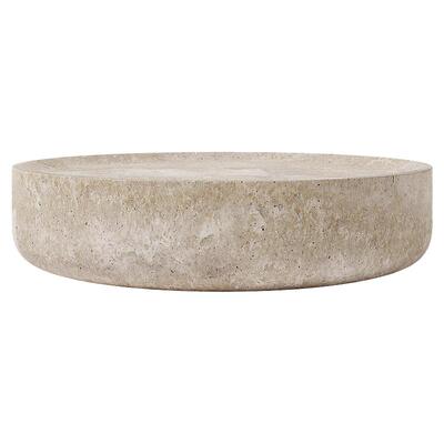 意式极简风设计师款圆形设计感高级感茶几洞石奶油风2025新款高端