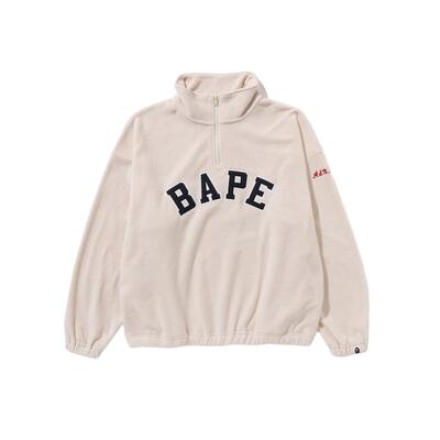 图案刺绣绒面半拉链套头卫衣BAPE