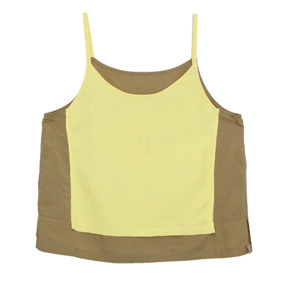 【商场同款】MOVEUP幻走2025夏季新款假两件撞色耳钉扣短款背心女